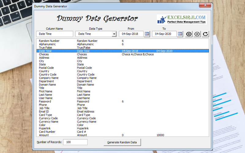 ExcelSirJi | FREE VBA UTILITIES | Dummy Data Generator Tool ExcelSirJi | FREE VBA UTILITIES | Dummy Data Generator Tool